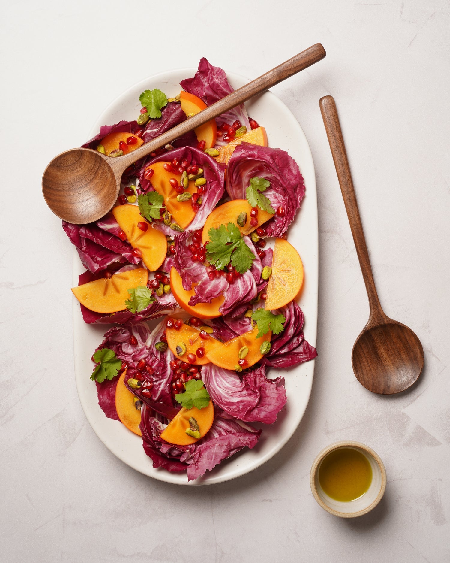 Persimmon & Radicchio Salad with Honey-Balsamic Dressing – Monoware