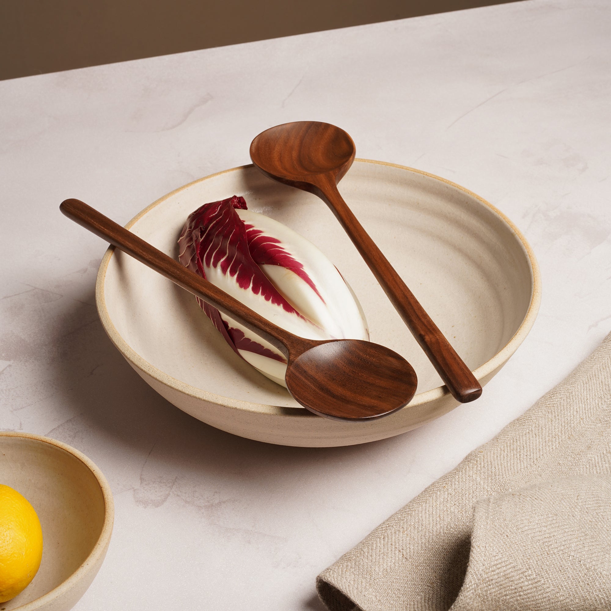 Handmade Wooden Walnut Salad Server Spoons | Serving Utensils | Monoware