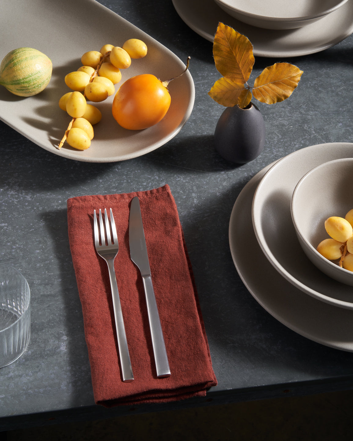 Silver Cutlery Sets | Stainless Steel Matt Finish Flatware Utensils | Monoware