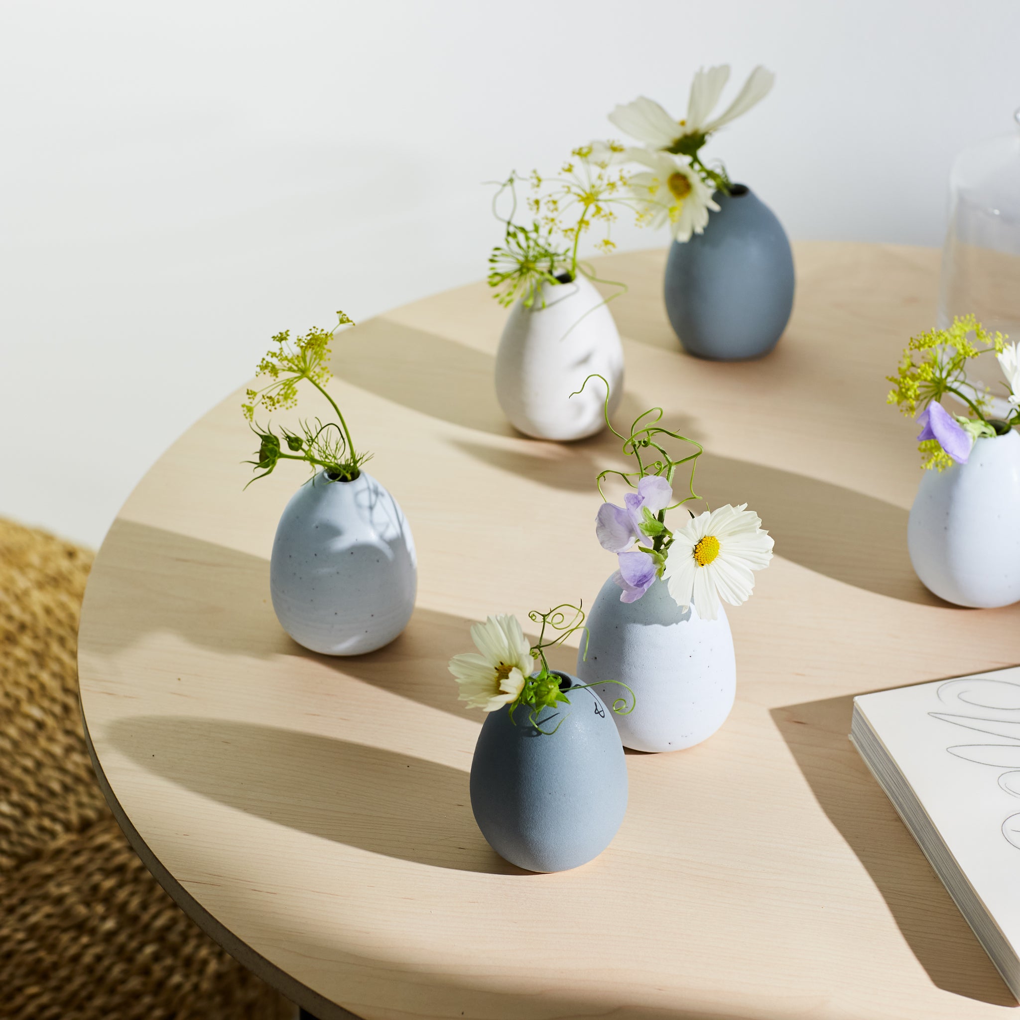 White Bud Vase | Stoneware Ceramic Chalk Stem Vase | Monoware