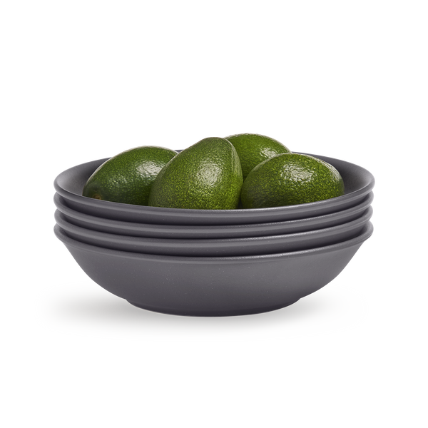 4 Piece Large Grey Stoneware Ceramic Pasta & Serving Bowls | Monoware