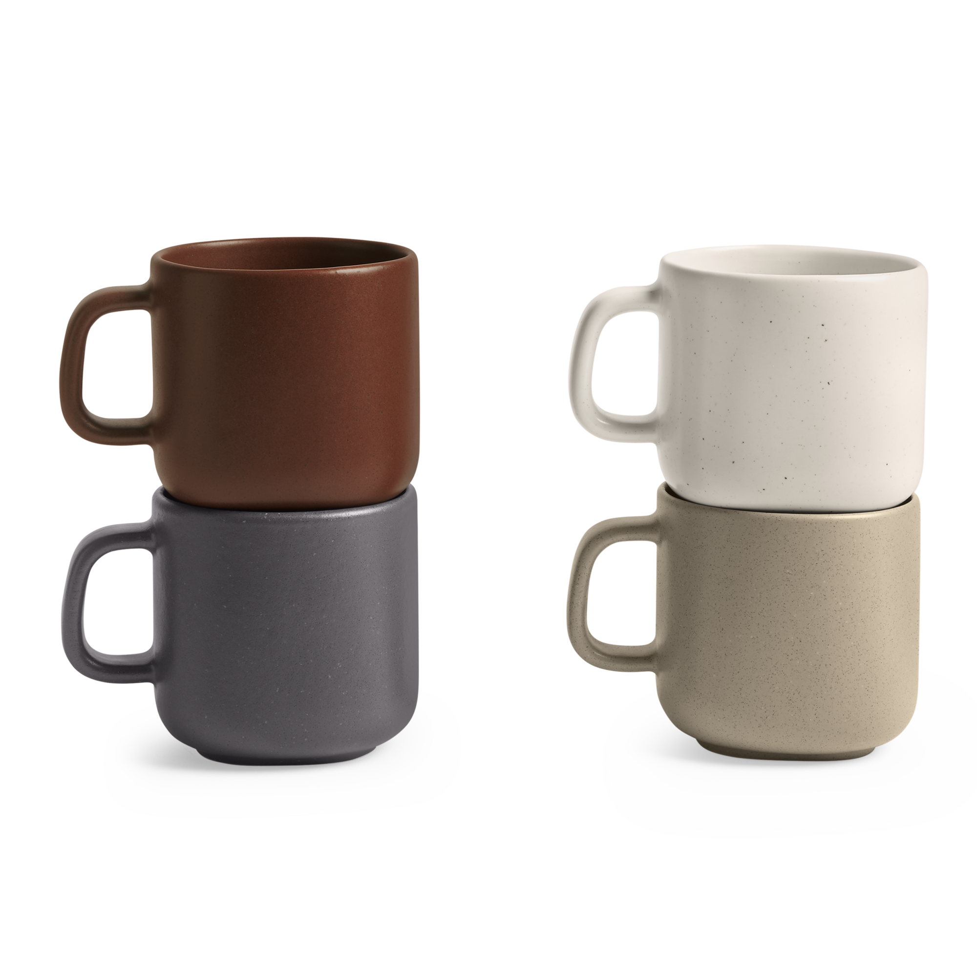 Mixed-Colour Ceramic Mugs | Matte Speckled Stoneware Tea Cups | Monoware