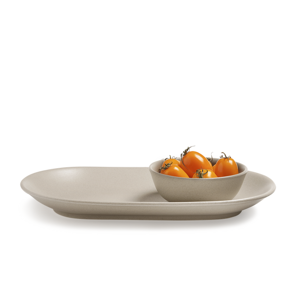 Beige Ceramic Stoneware Serving Platter Set | Serving Dishes | Monoware