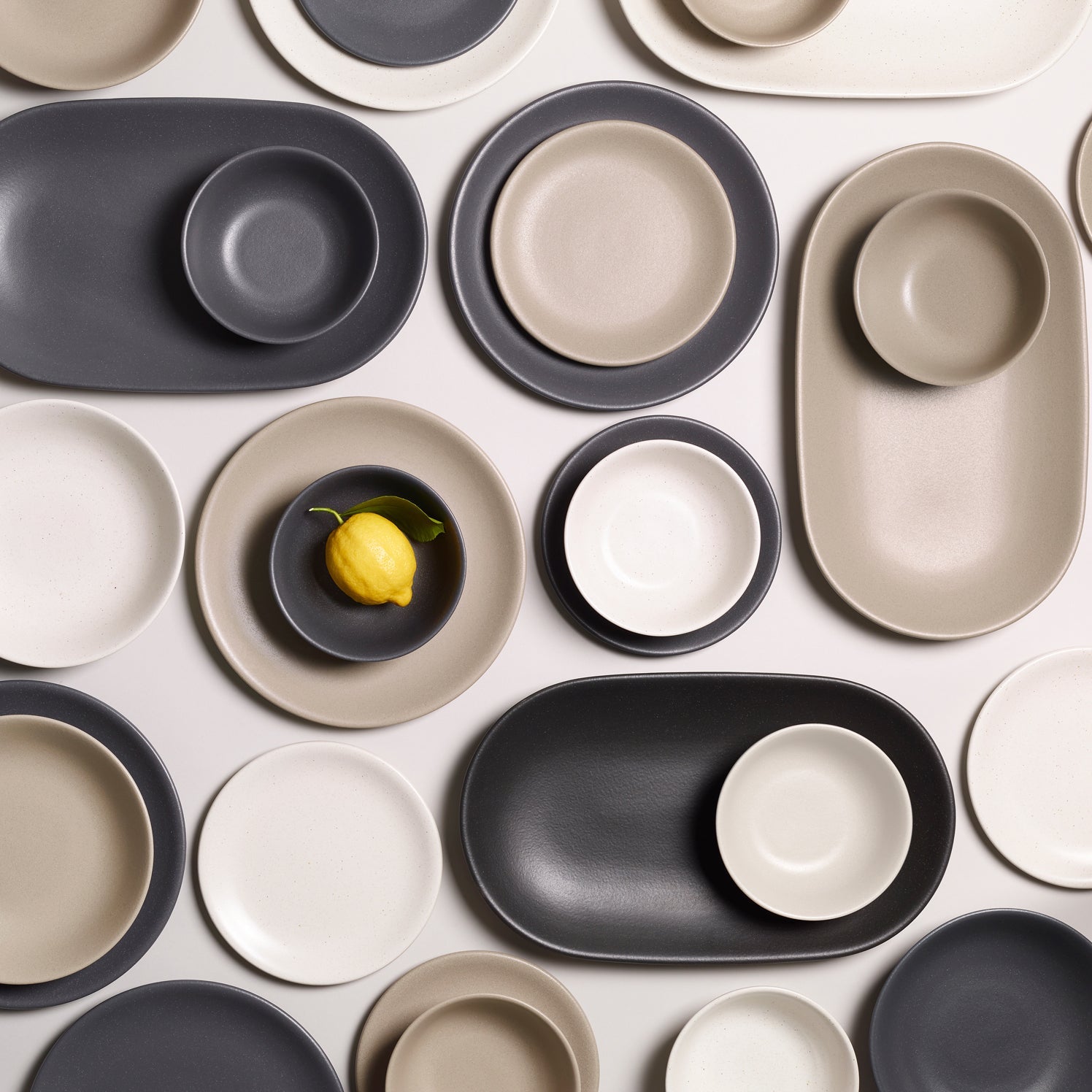 Grey Ceramic Stoneware Serving Platter Set | Serving Dishes | Monoware